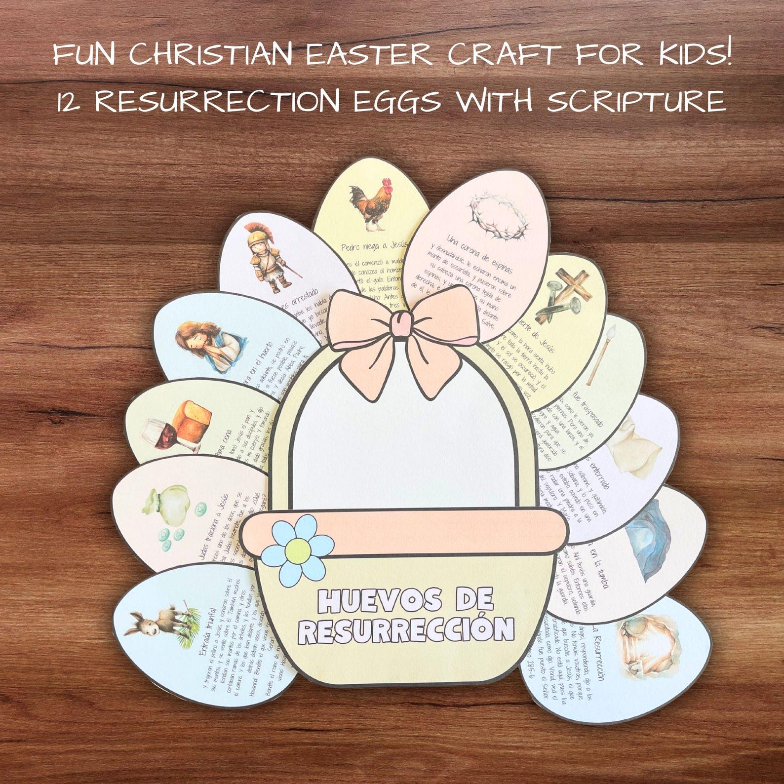 Spanish Resurrection Eggs Easter Story Bible Craft Printable, Holy Week ...