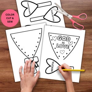 Christian Valentine’s Day Bible Lesson Craft Bundle, Religious Coloring ...
