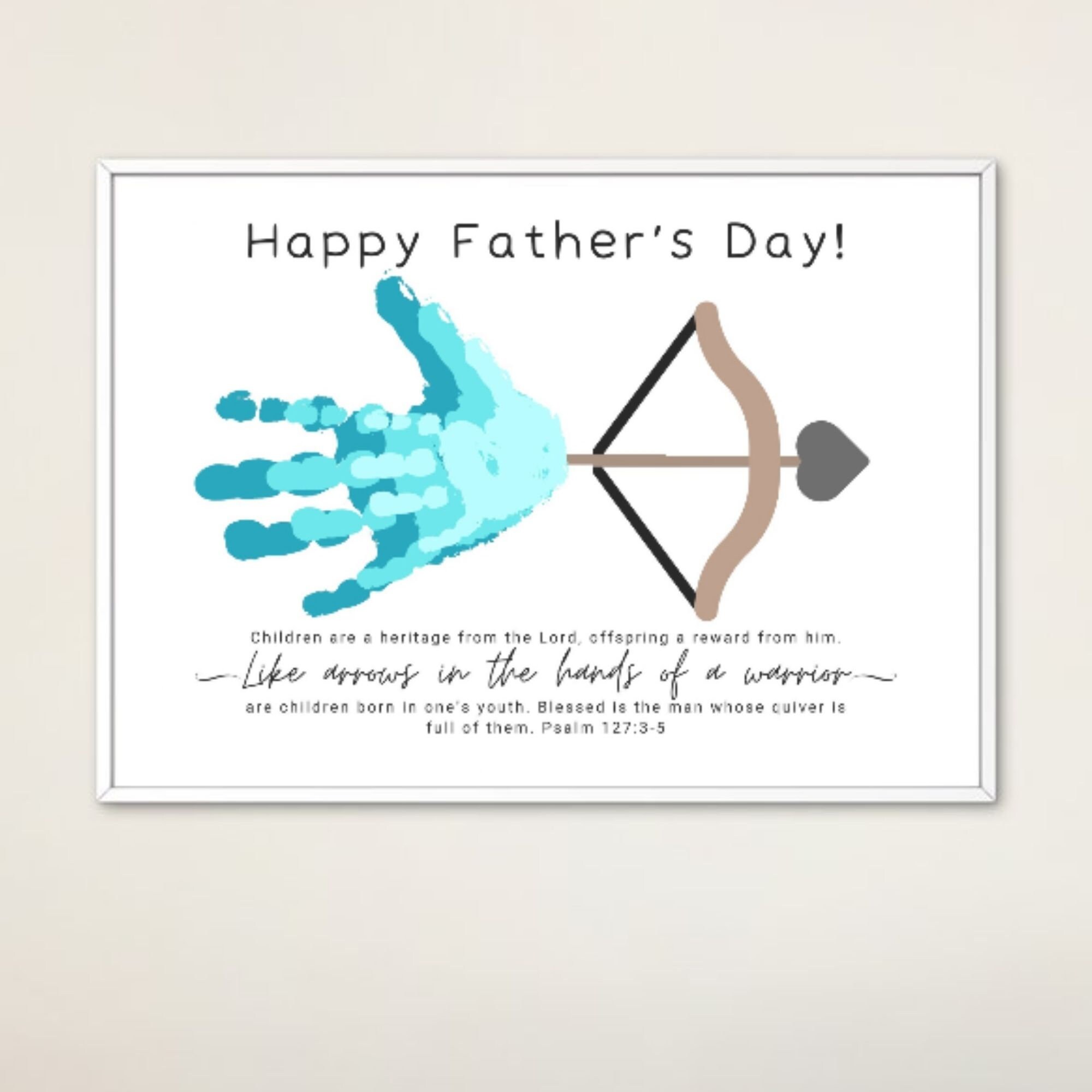 Handprint Art Father's Day Bible Verse Craft, DIY Preschool Toddler ...