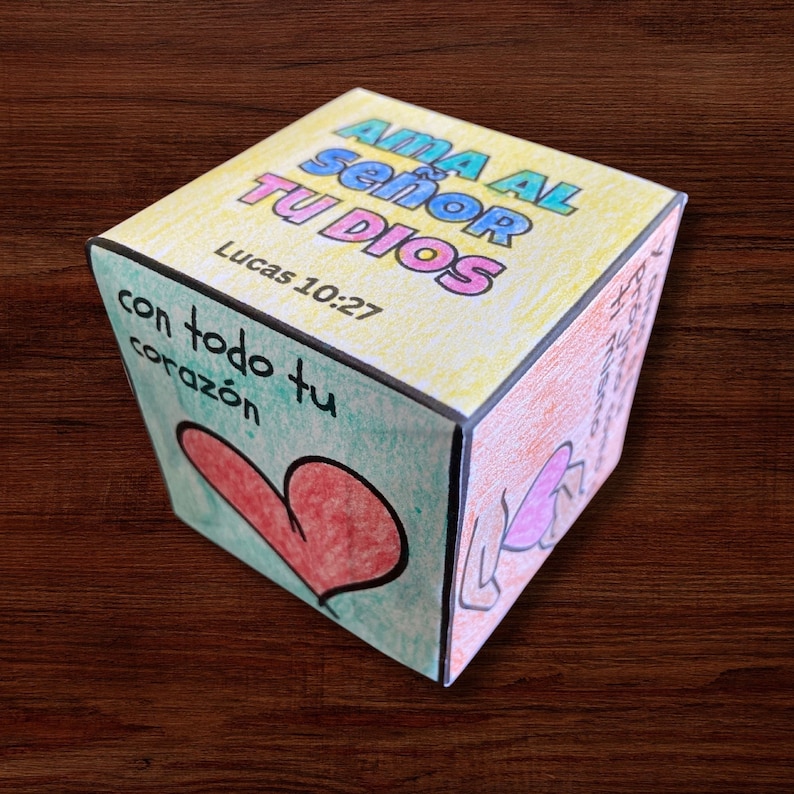 Spanish Craft Cube Printable Sunday School Coloring Activity, Lucas 10: ...