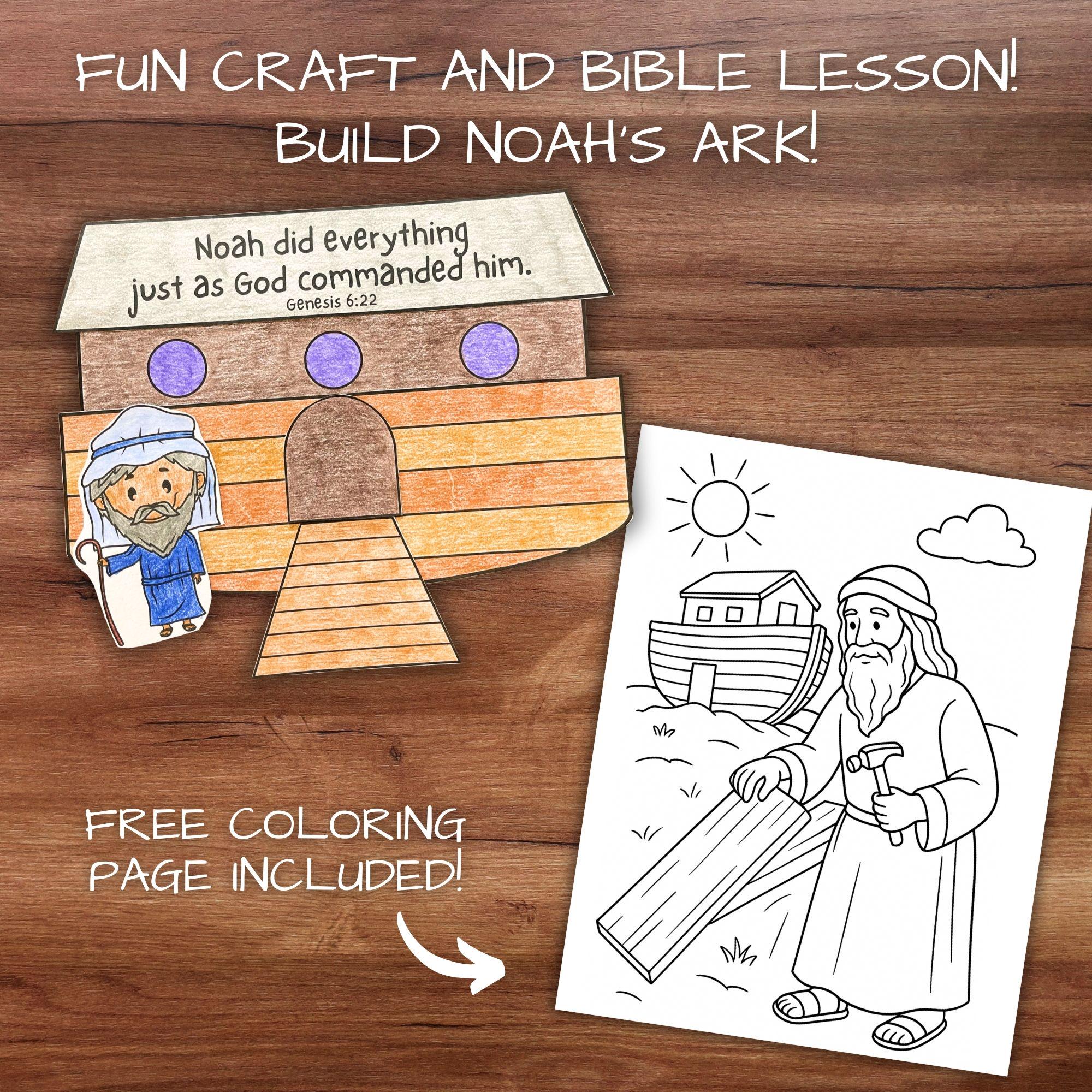 Noah's Ark Printable Craft and Bible Story Lesson, Sunday School ...