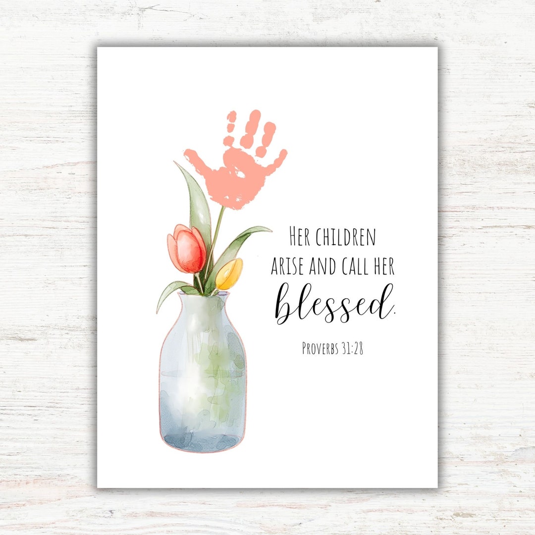 Handprint Flower Mothers Day Craft, DIY Preschool Toddler Craft ...