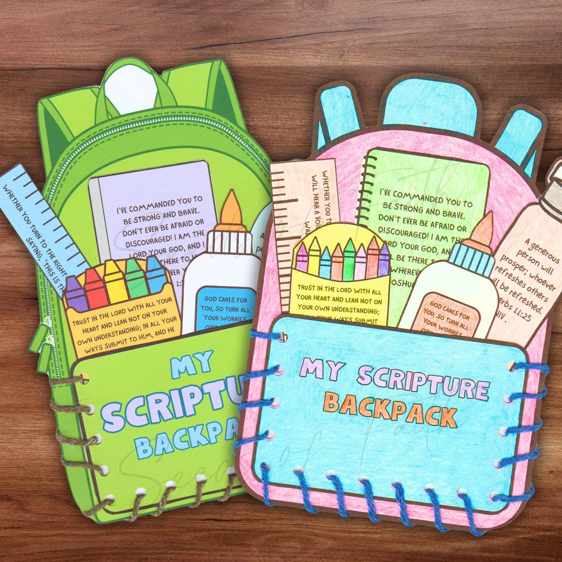 Back to School Bible Lesson Craft, Backpack Blessing Printable Sewing ...