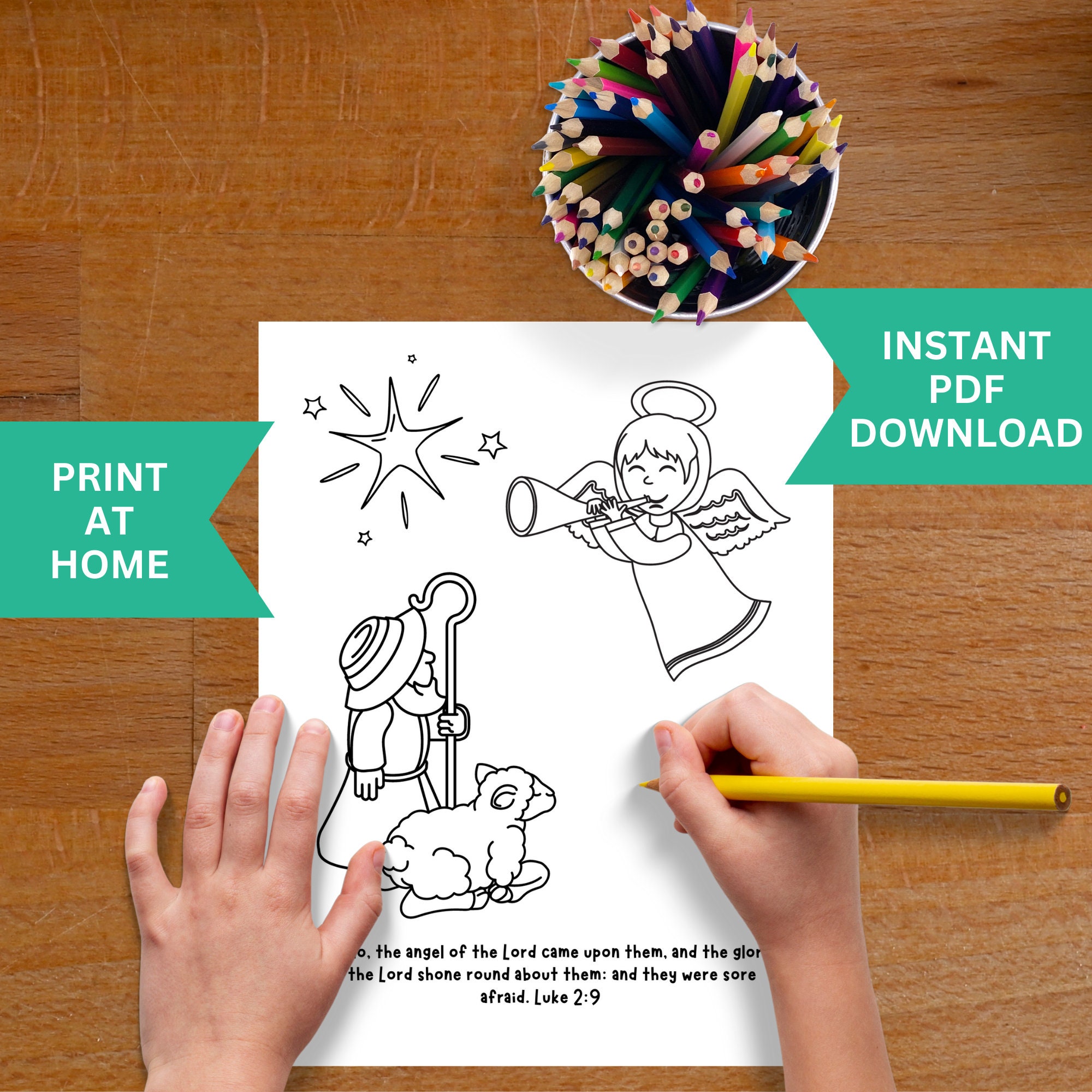 Christmas Nativity Coloring Pages for Kids, Kids Sunday School Activity ...