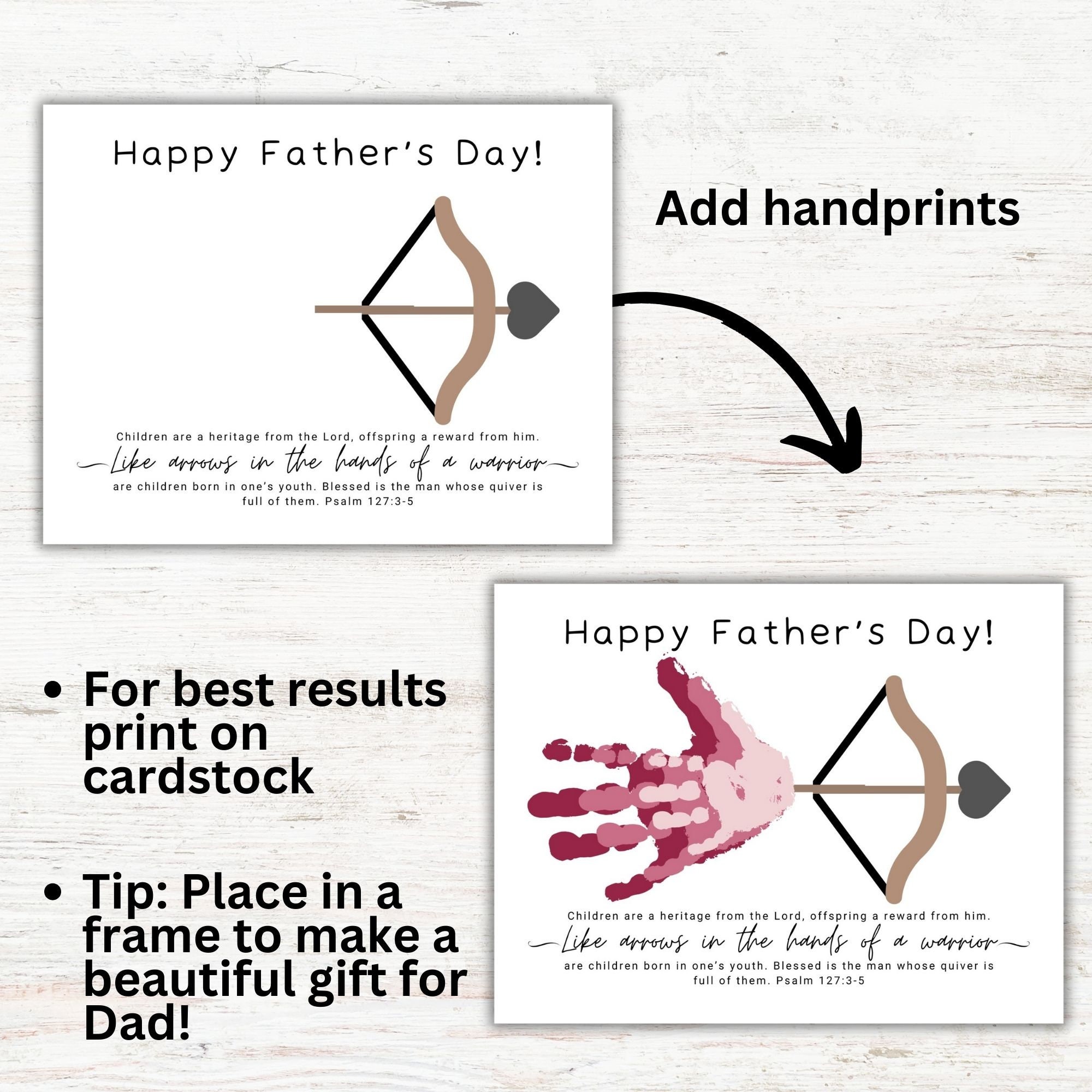 Handprint Art Father's Day Bible Verse Craft, DIY Preschool Toddler ...