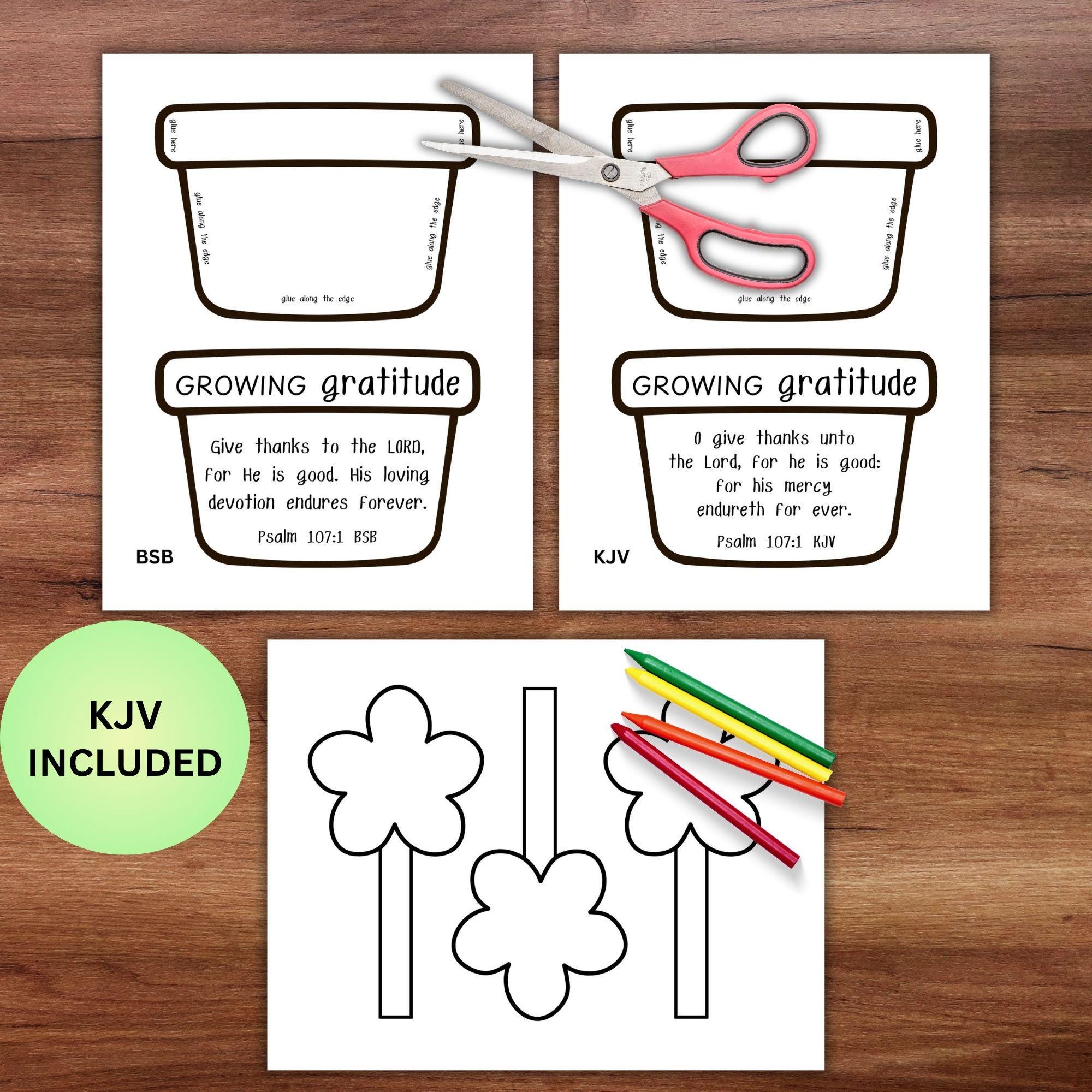 Give Thanks to the Lord Bible Verse Coloring Craft for Kids, Sunday ...