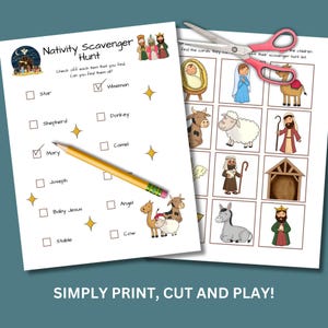 Nativity Scavenger Hunt Prek Christmas Activity, Sunday School ...