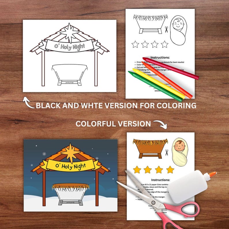 Christmas Bible Craft for Kids, Birth of Jesus Nativity Sunday School ...