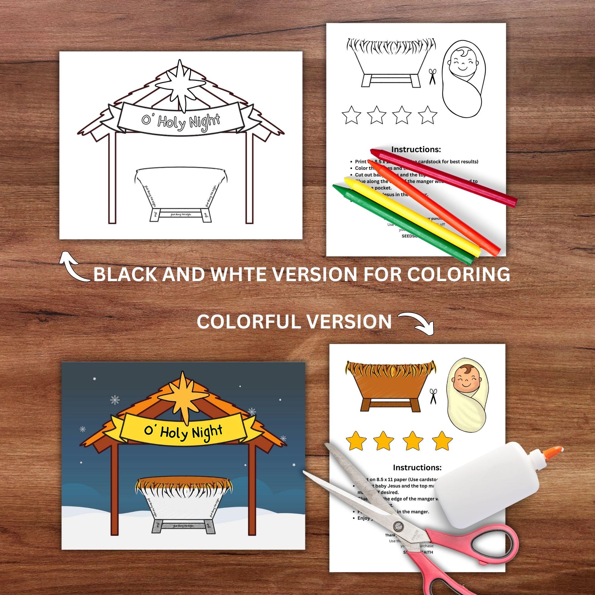 Christmas Bible Craft for Kids, Birth of Jesus Nativity Sunday School ...