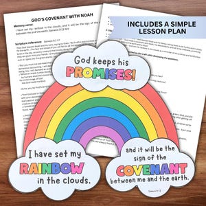 God's Promise Rainbow Craft Bible Lesson Printable, Sunday School ...