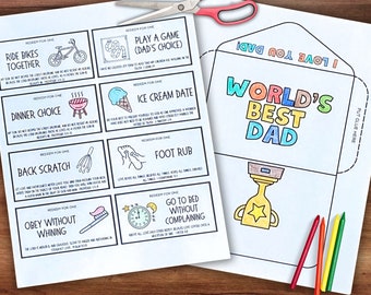 Father's Day Printable Coupon Book for Kids - Etsy