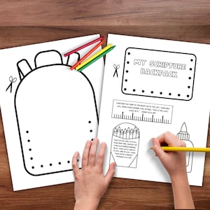 Back to School Bible Lesson Craft, Backpack Blessing Printable Sewing ...