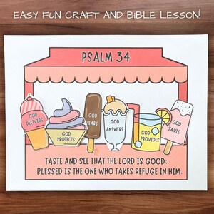 Ice Cream Bible Lesson Sunday School Craft, Psalm 34 Taste & See the ...