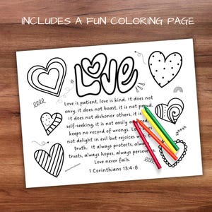 Christian Valentine’s Day Bible Lesson Craft Bundle, Religious Coloring ...