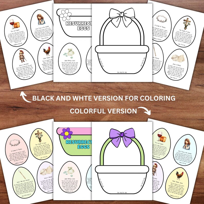 Resurrection Eggs Easter Basket Bible Story Craft, Holy Week Advent ...