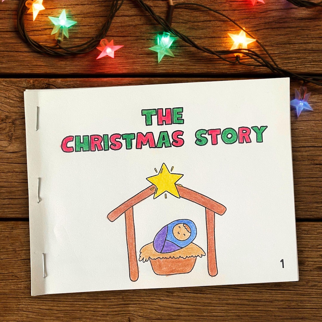 Nativity Advent Christmas Coloring Mini Book Craft, Kids Sunday School ...