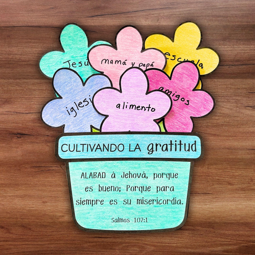 Spanish Give Thanks to the Lord Bible Verse Kids Coloring Craft ...