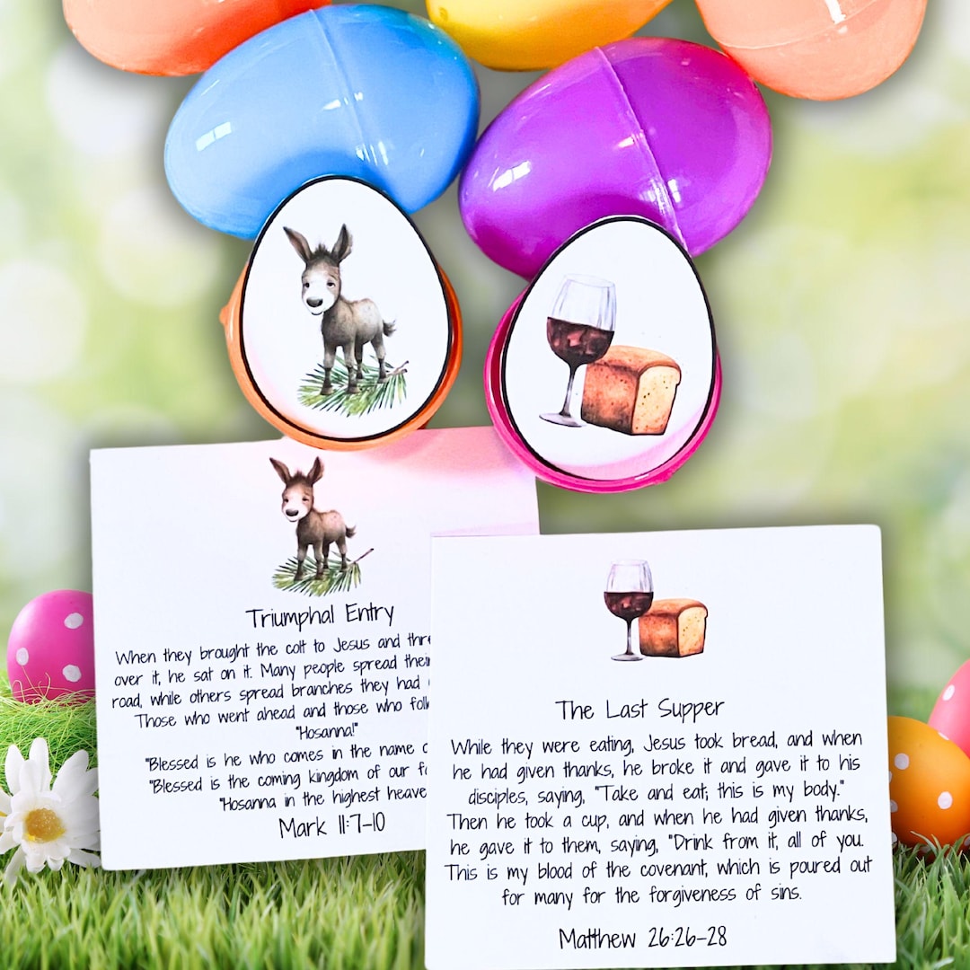 Resurrection Eggs Easter Story Bible Craft Printable, Holy Week Easter ...