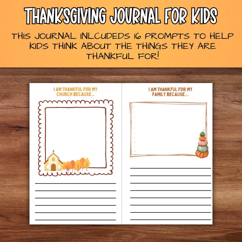 Thanksgiving Gratitude Journal With Bible Verse Cards for Kids, Fall ...