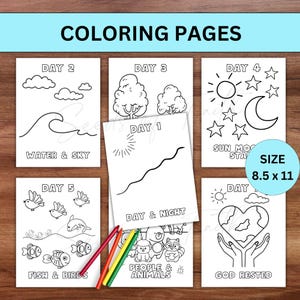 Days of Creation Bible Story Printables Bundle Sunday School Homeschool ...