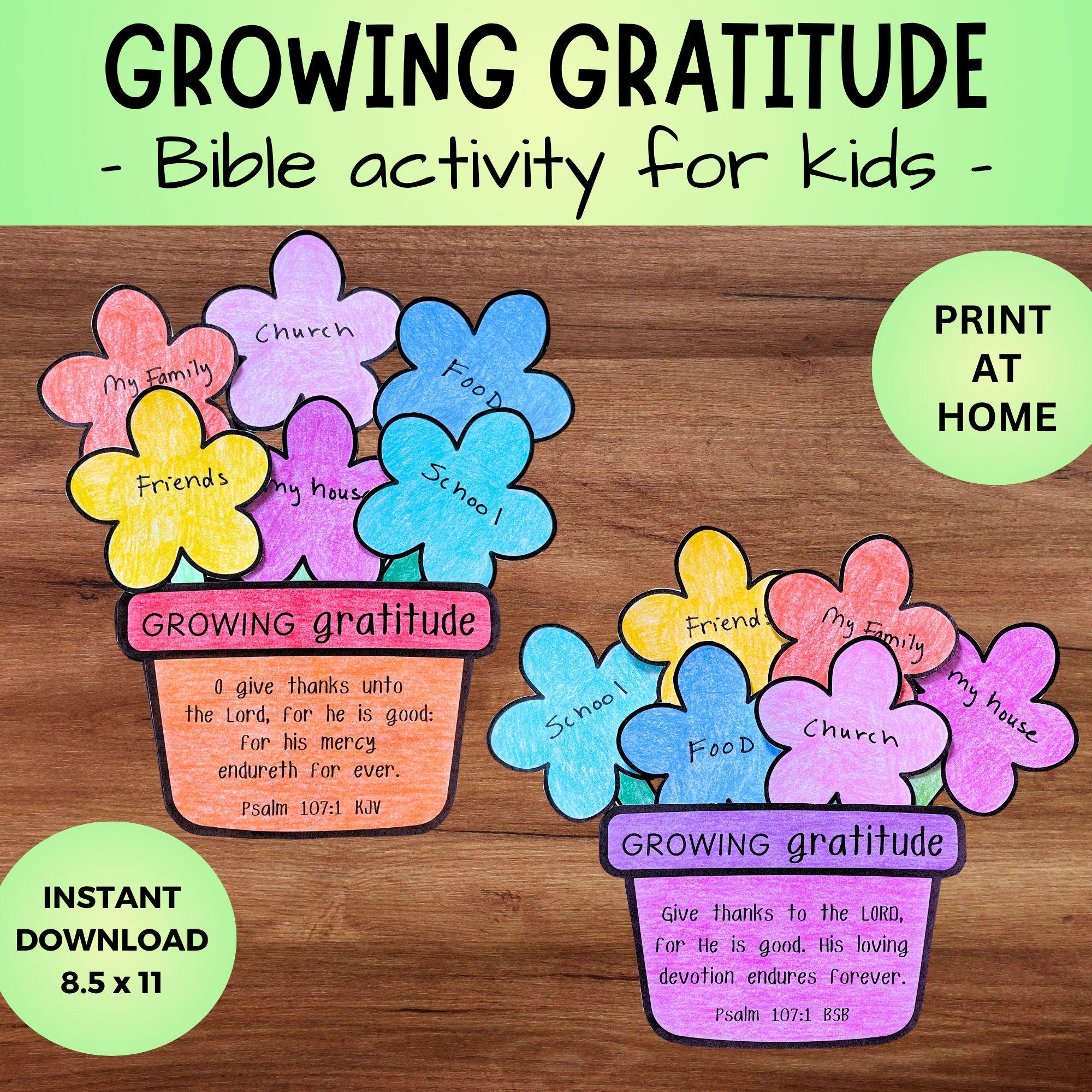 Give Thanks to the Lord Bible Verse Coloring Craft for Kids, Sunday ...