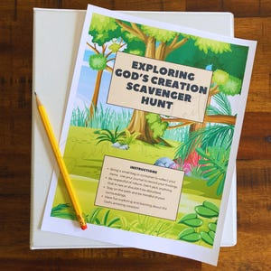 Nature Walk Scavenger Hunt Bible Lesson for Kids, Exploring Gods ...