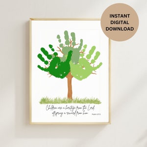 Father's Day Handprint Tree Bible Verse Craft, DIY Preschool Toddler ...