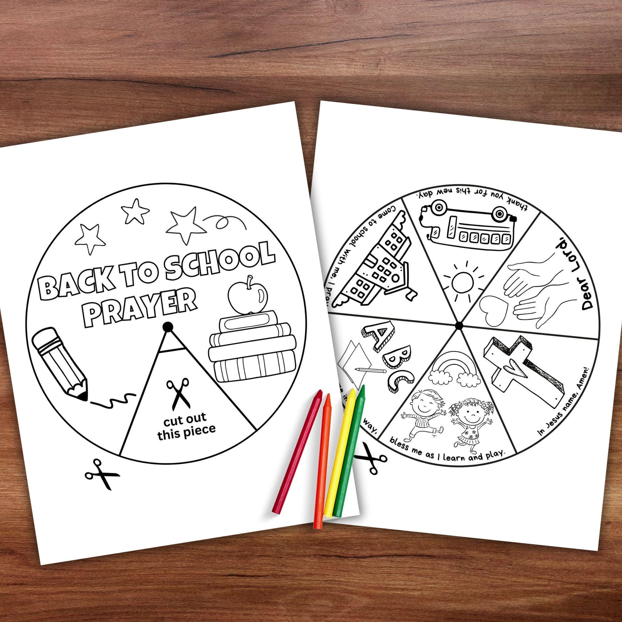 Back to School Prayer Coloring Wheel, First Day of School Prayer ...