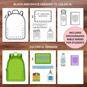 Back to School Bible Lesson Craft, Backpack Blessing Printable Sewing ...