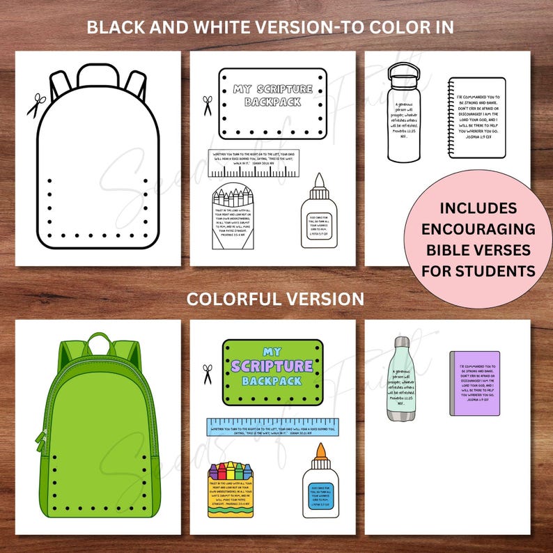Back to School Bible Lesson Craft, Backpack Blessing Printable Sewing ...