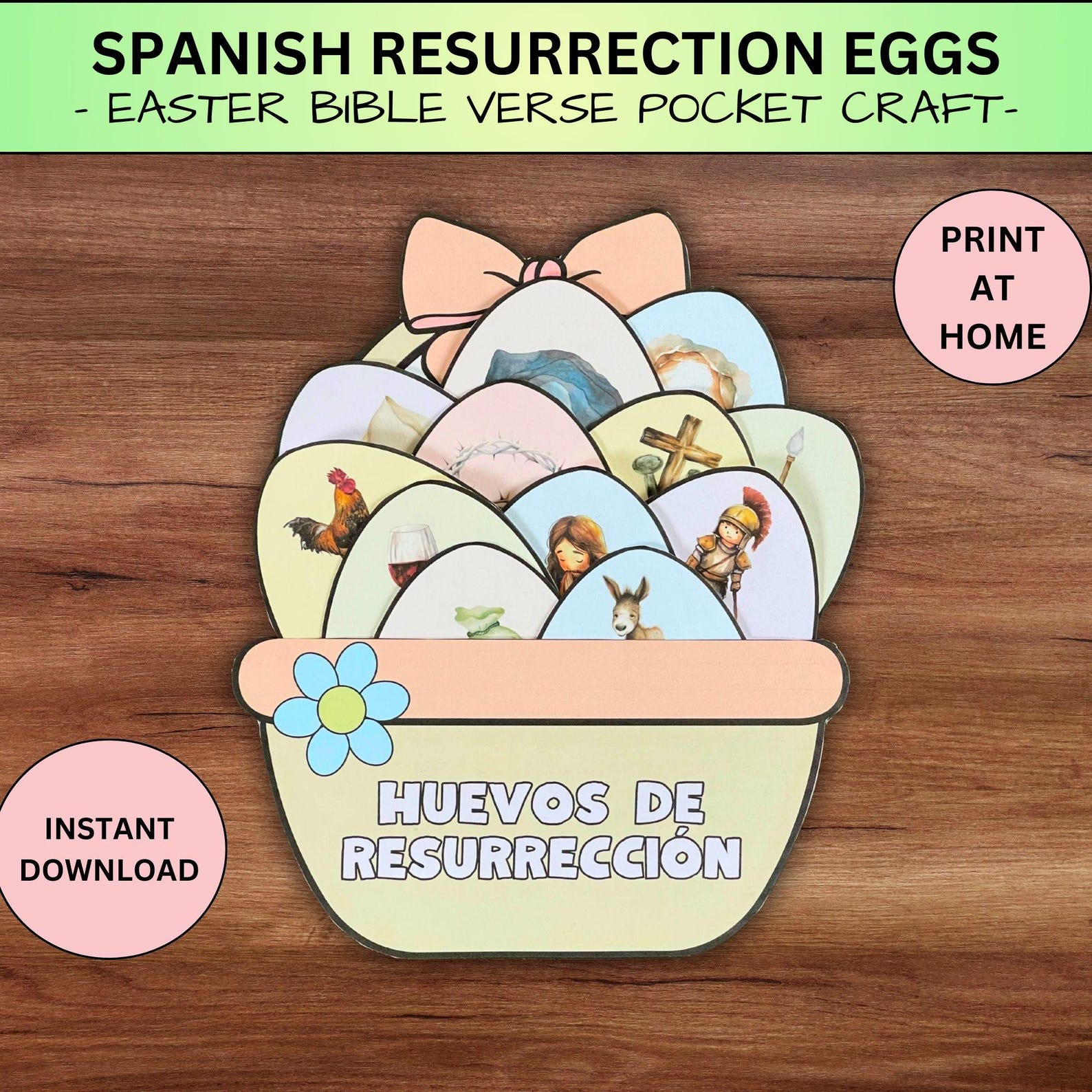 Spanish Resurrection Eggs Easter Story Bible Craft Printable, Holy Week ...