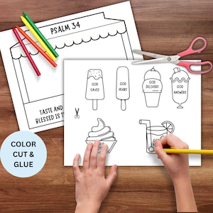 Ice Cream Bible Lesson Sunday School Craft, Psalm 34 Taste & See the ...