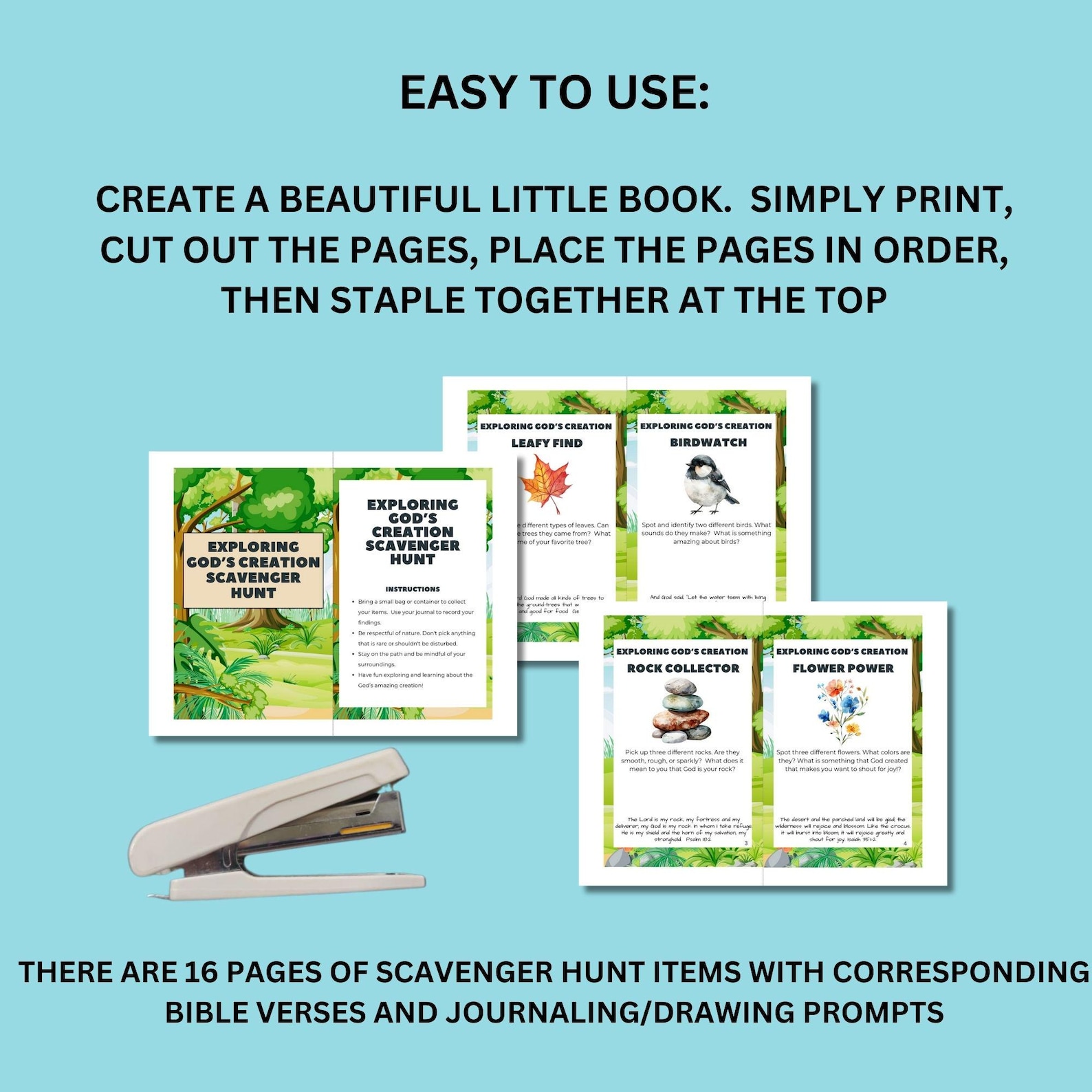 Scavenger Hunt Nature Walk Bible Lesson for Kids, Exploring Gods ...