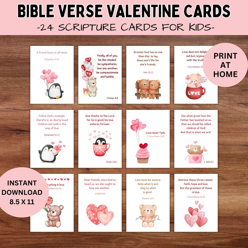 Valentine’s Day Bible Verse Cards, Christian Valentine Cards, Bible ...