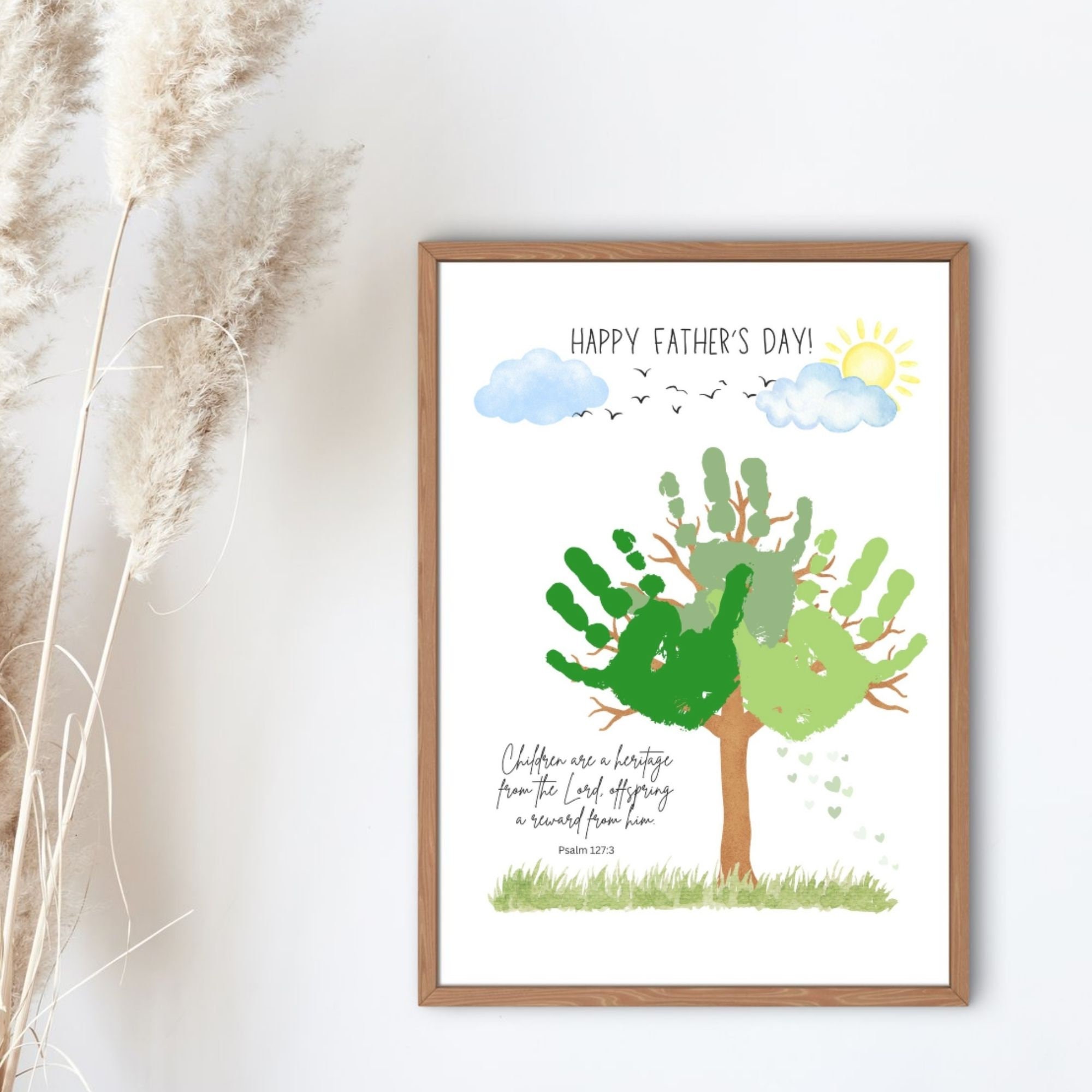 Handprint Art Father's Day Bible Verse Craft, DIY Preschool Toddler ...