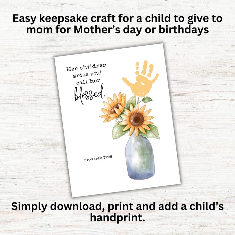 Handprint Mothers Day Craft for Preschooler, Kids Handprint Art ...