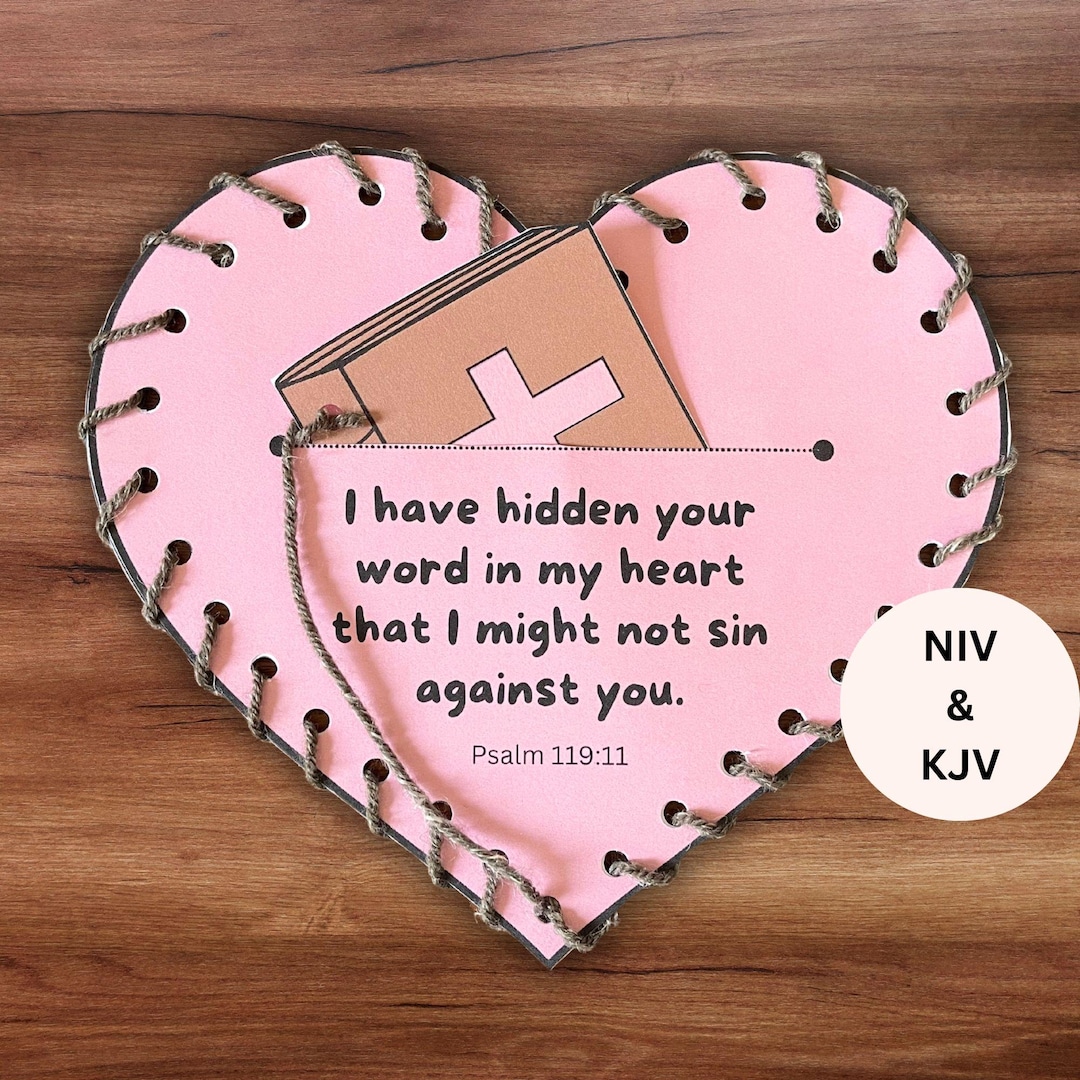 Psalm 119:11 Sunday School Craft Printable Kids Bible Lesson Activity ...