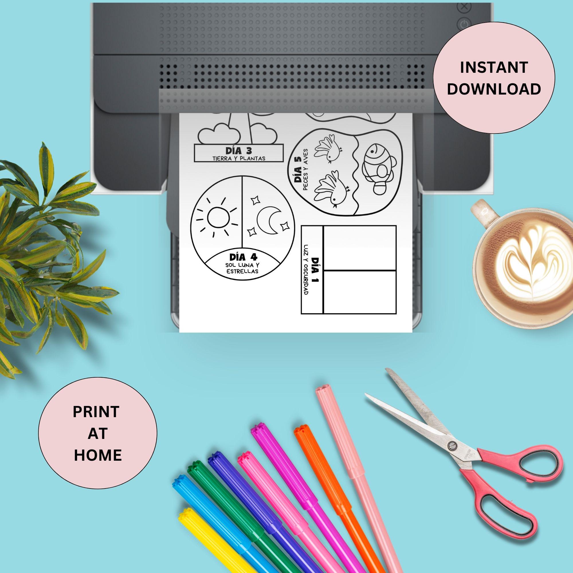 Spanish Days of Creation Bible Craft, Christian Sunday School Lesson ...