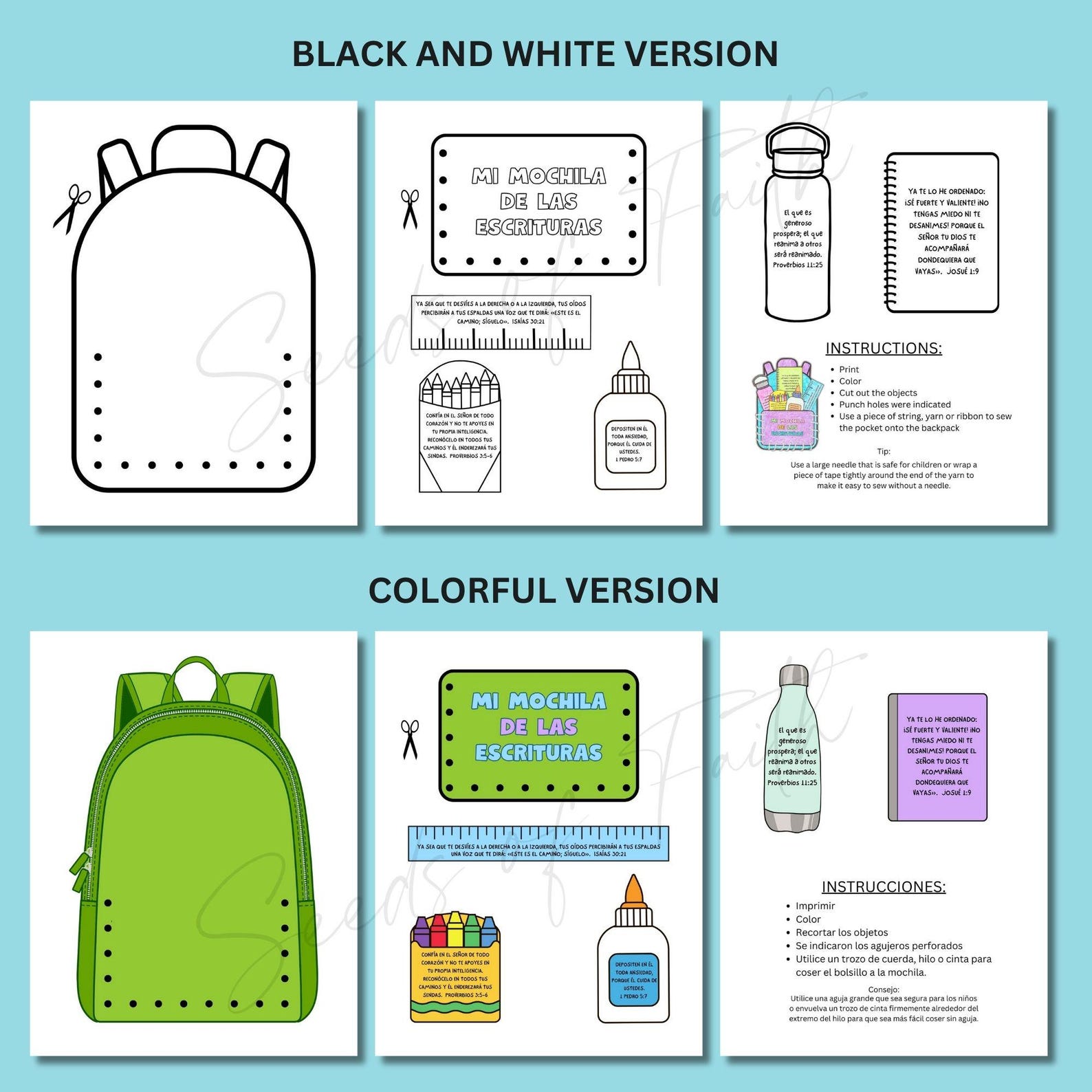 Spanish Bible Lesson Craft Printable, Actividad De Manualidades Para La ...