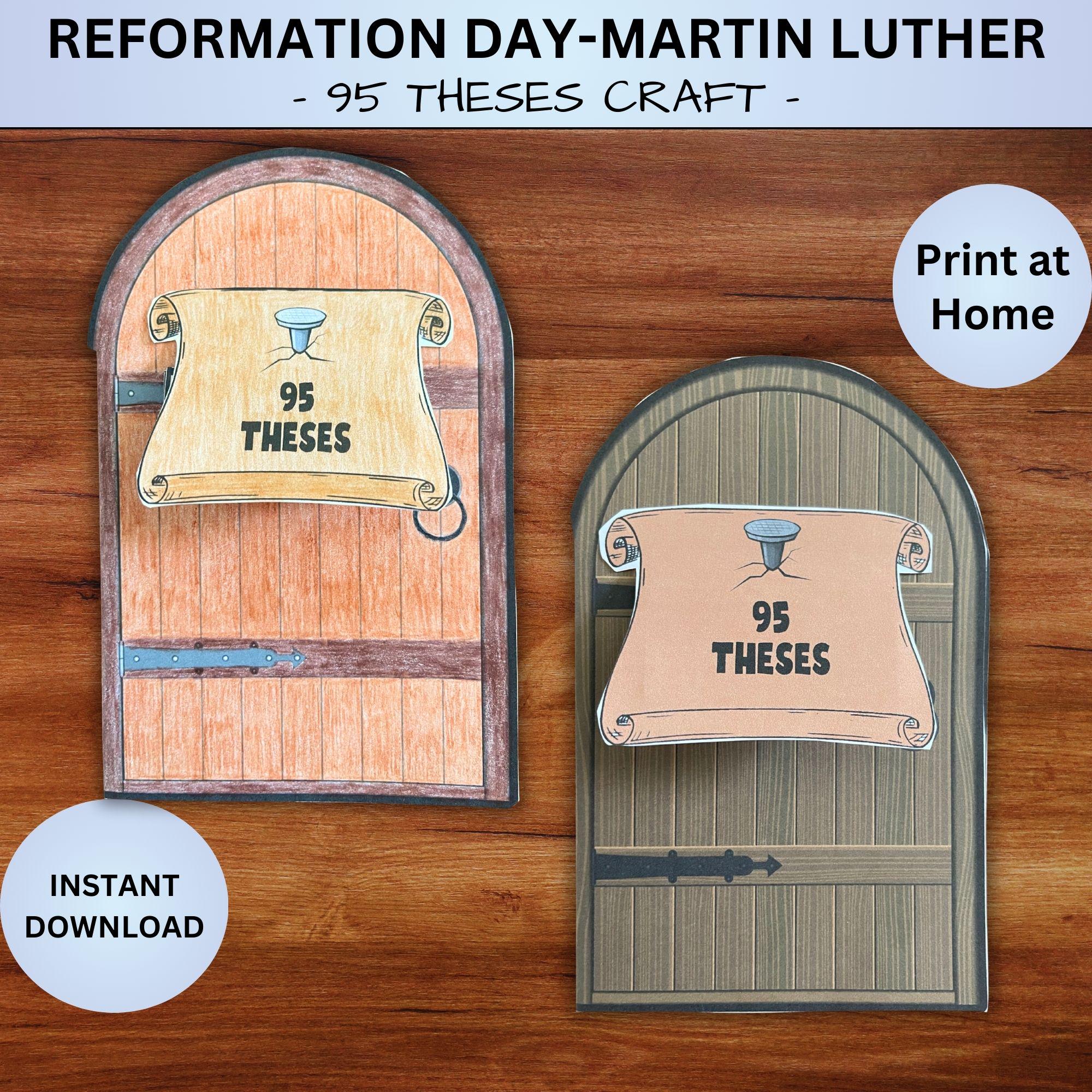 Reformation Day Sunday School Activity, Five Solas Martin Luther 95 ...