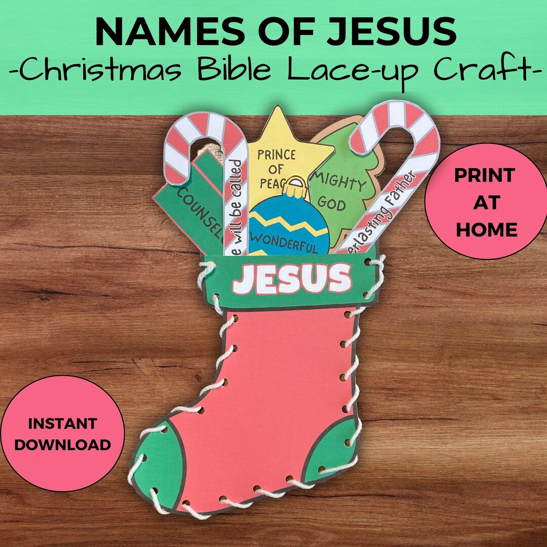 Christmas Bible Craft Names of Jesus Stocking Sunday School Advent ...