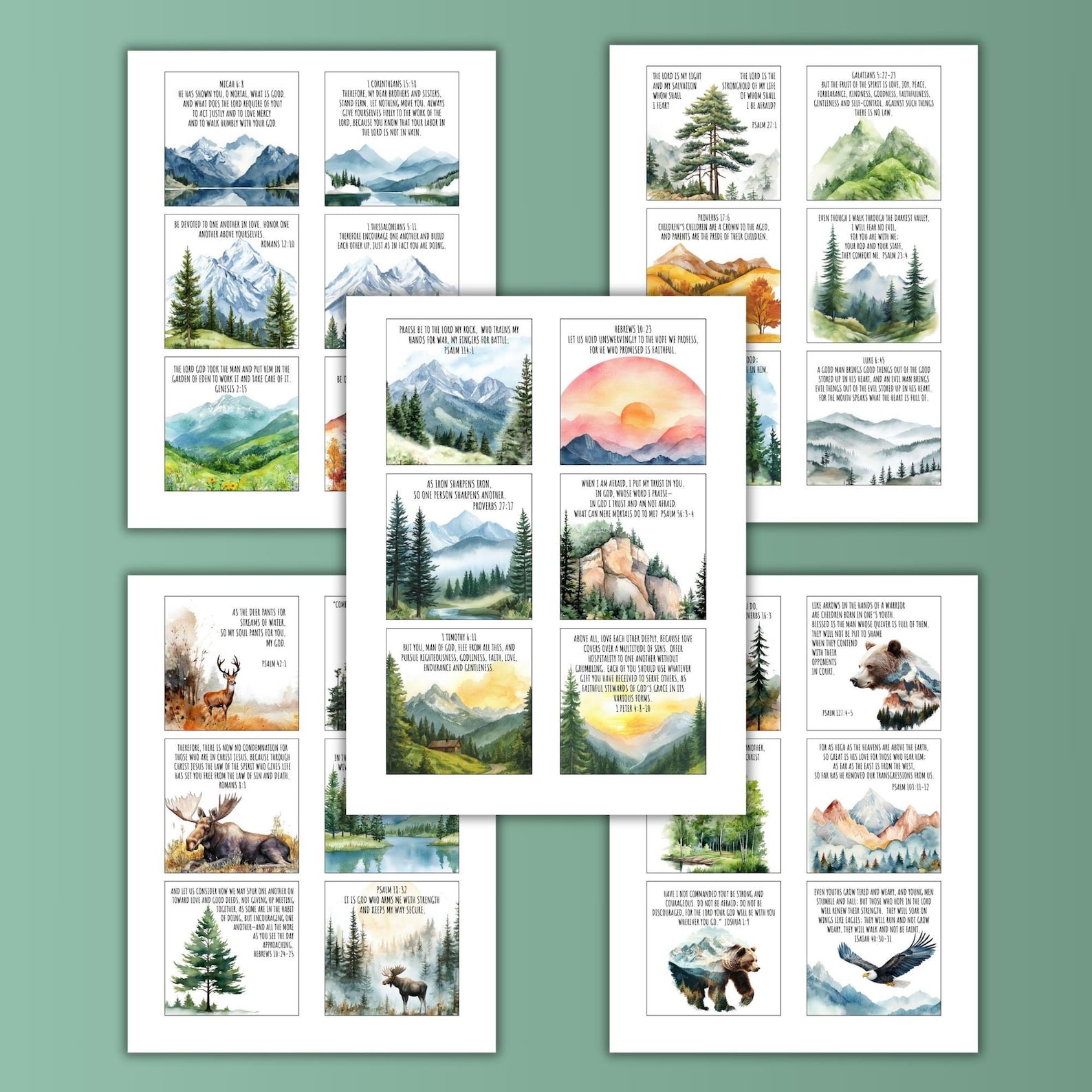 Scripture Cards for Men, Inspirational Bible Verse Memory Cards ...