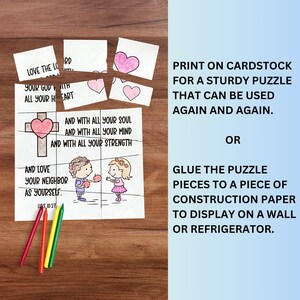 Bible Verse Puzzle Printable for Kids Luke 10:27, Sunday School Craft ...
