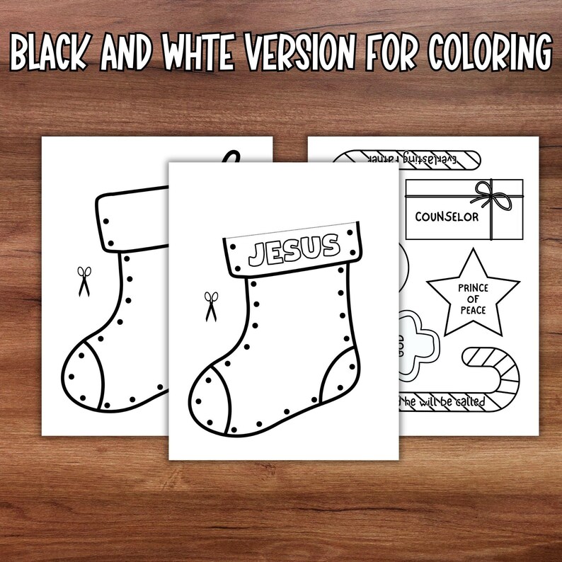 Christmas Bible Craft Names of Jesus Stocking Sunday School Advent ...