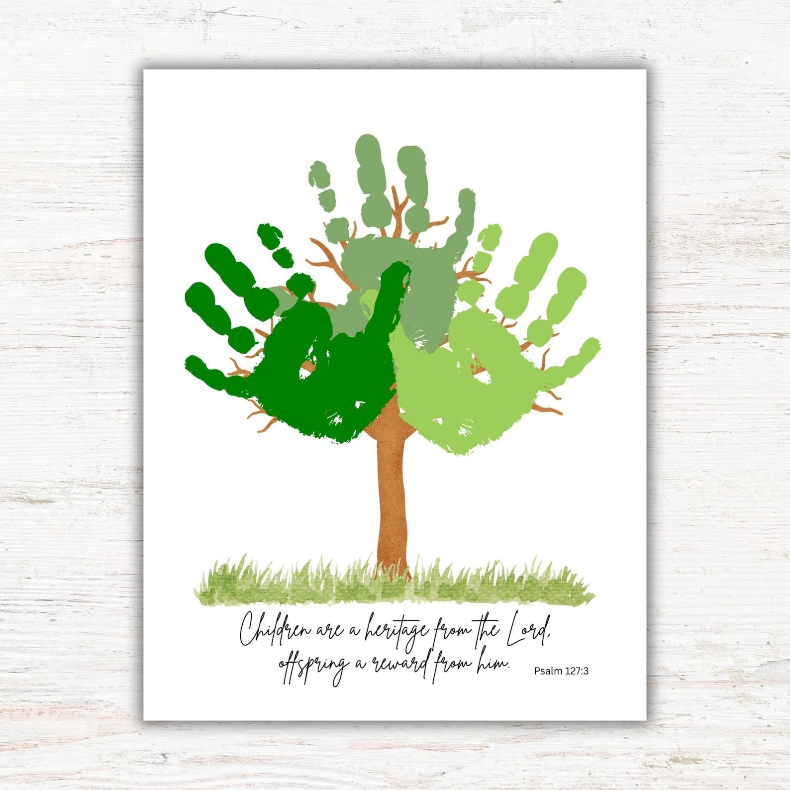 Father's Day Handprint Tree Bible Verse Craft, DIY Preschool Toddler ...
