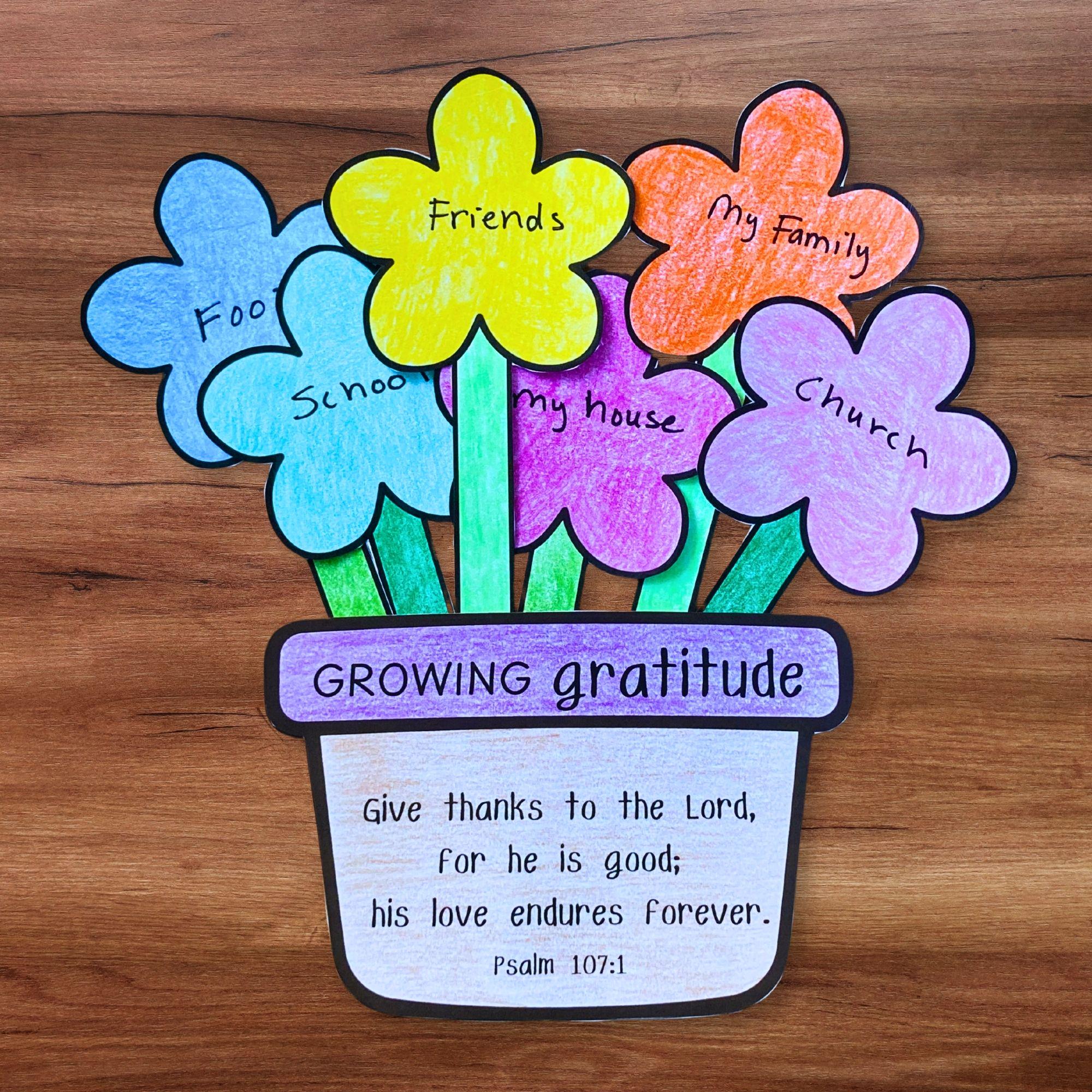 Give Thanks to the Lord Bible Verse Coloring Craft for Kids, Sunday ...