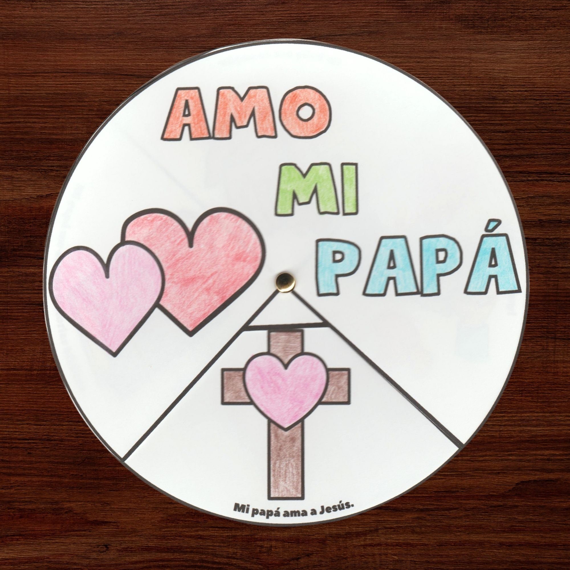 Spanish Father's Day Coloring Wheel Printable Activity, Amo Mi Papa ...