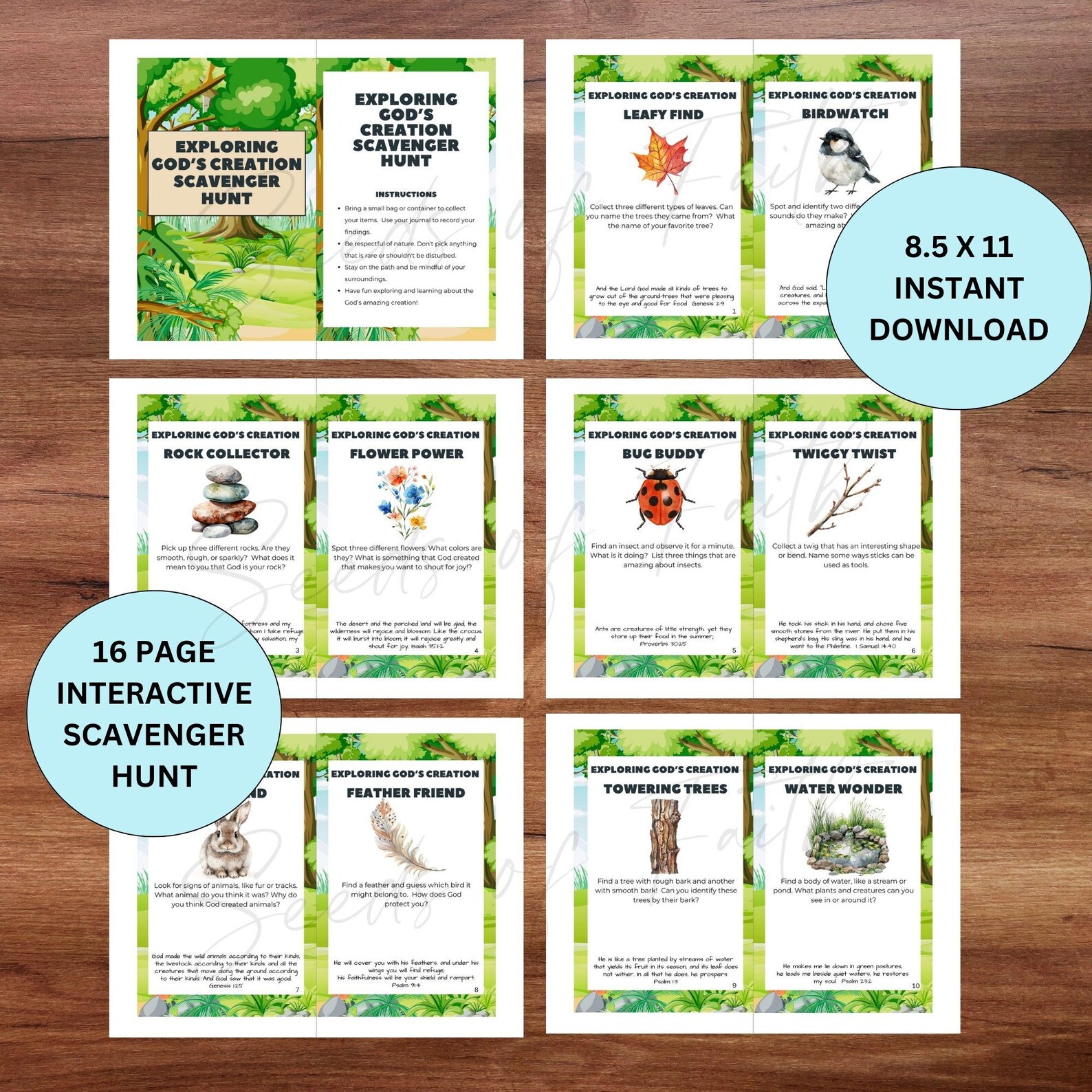 Scavenger Hunt Nature Walk Bible Lesson for Kids, Exploring Gods ...