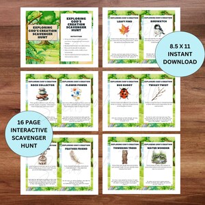 Scavenger Hunt Nature Walk Bible Lesson for Kids, Exploring Gods ...