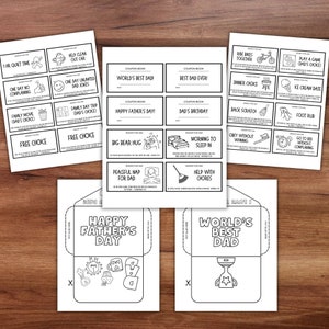 Fathers Day Coupons With Scripture Craft for Kids Printable, Homeschool ...